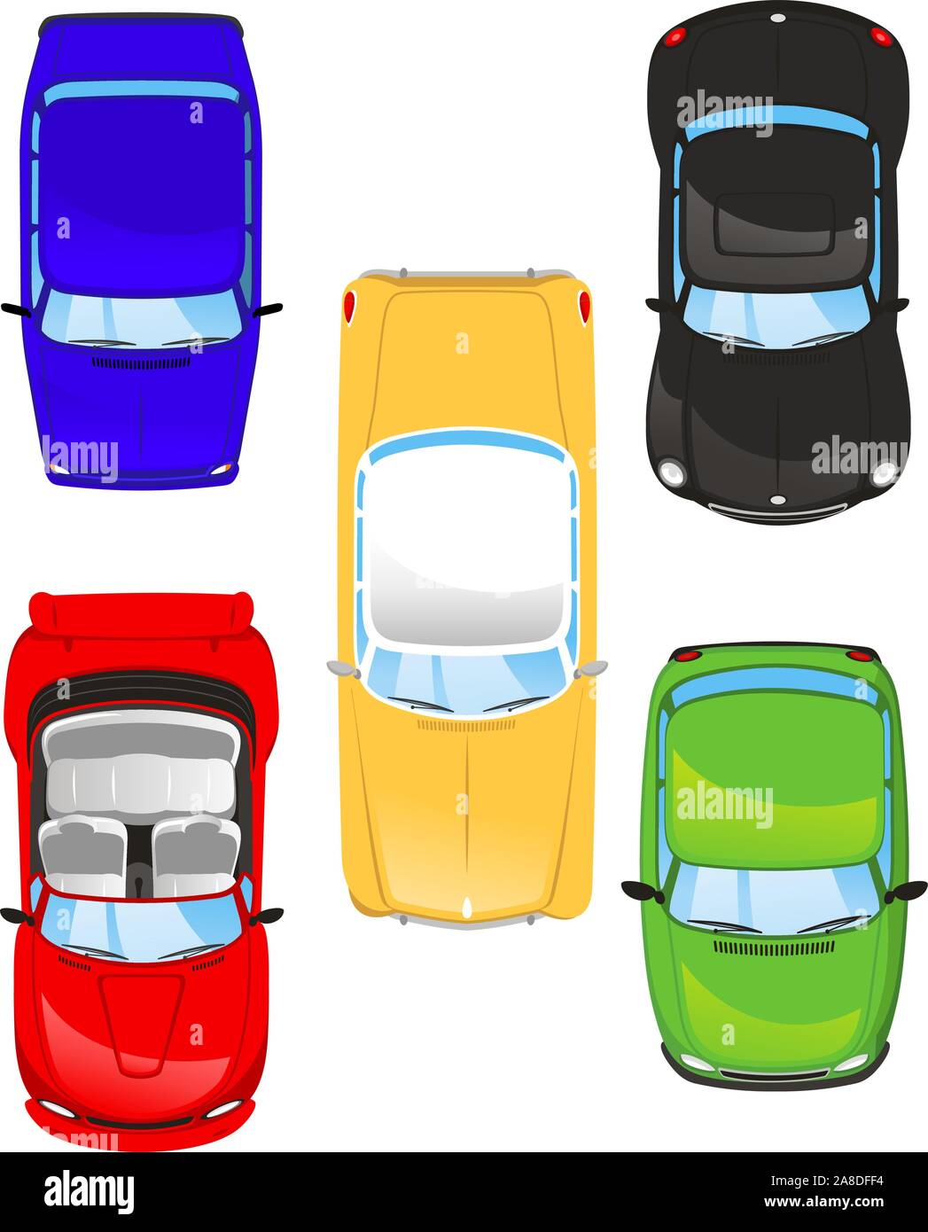 car top view set illustrations Stock Vector Image & Art - Alamy