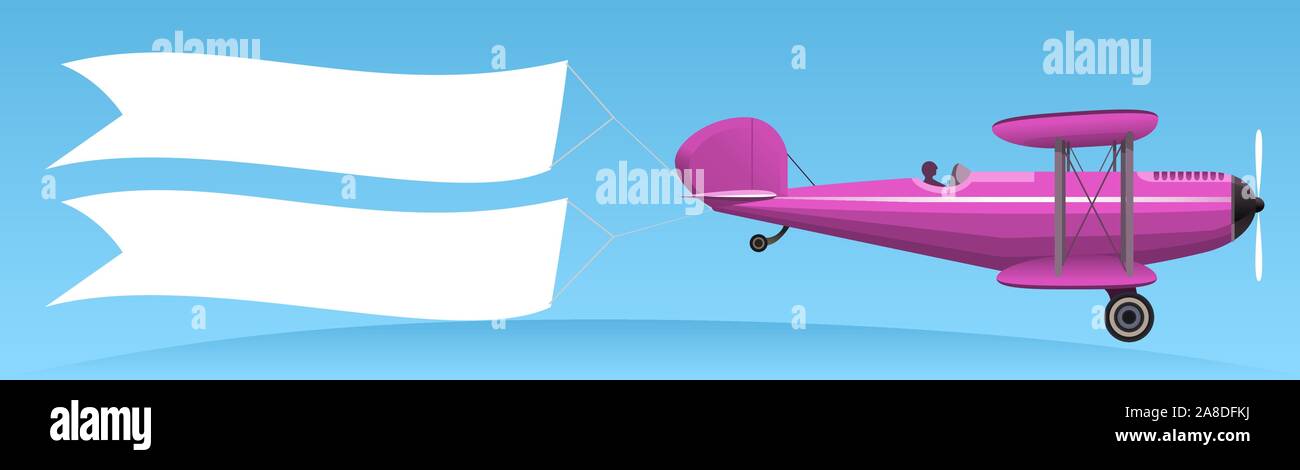 Aerial advertising cartoon illustration Stock Vector Image & Art - Alamy