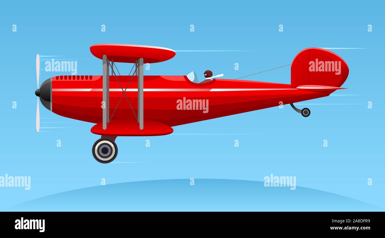 Biplane cartoon illustration Stock Vector Image & Art - Alamy