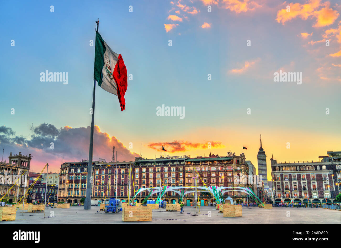 Mexican flag plaza constitution hi-res stock photography and images - Alamy