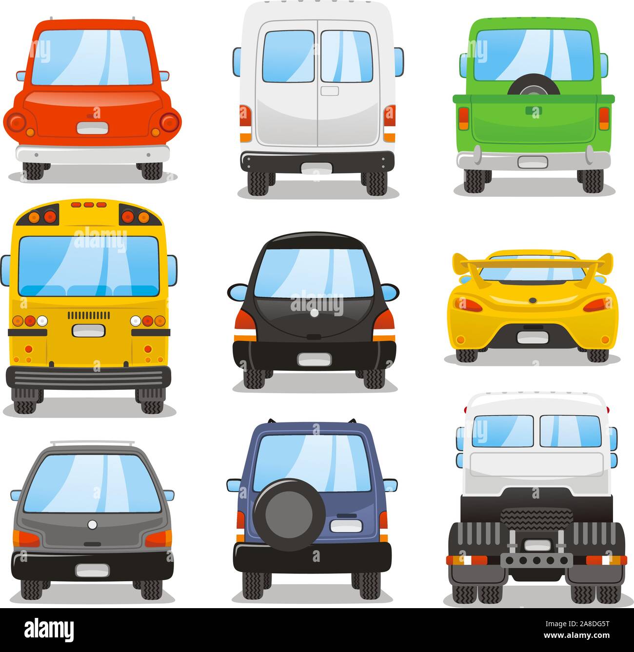 Car rear view Stock Vector Images - Alamy