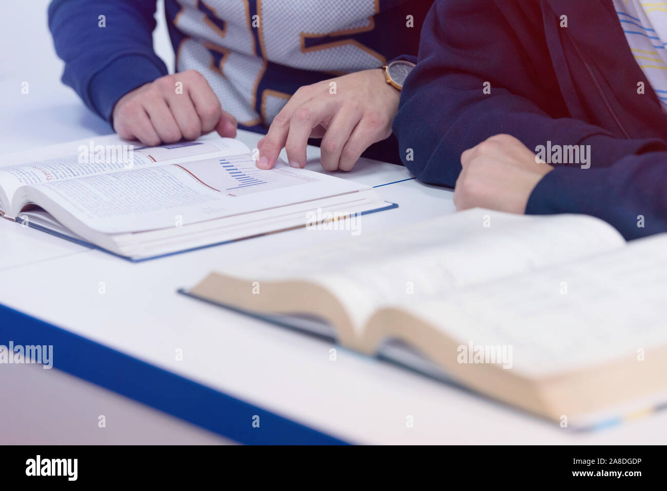 University Students during the class. Resolving problems together. Team ...