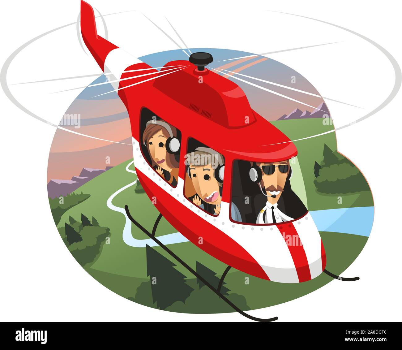 Traveling by helicopter Cut Out Stock Images & Pictures - Alamy