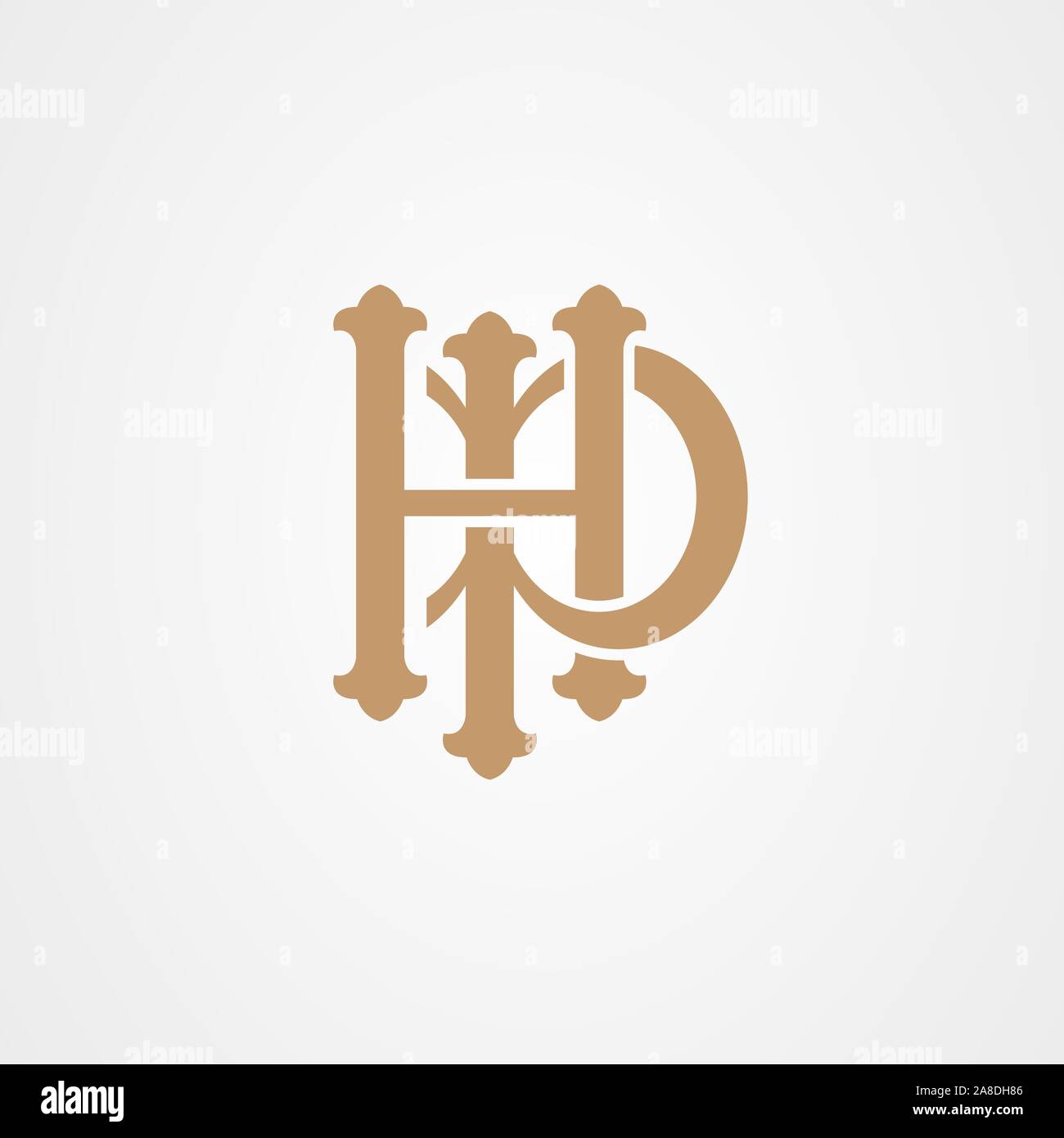 Initial letter. hp or ph letter with classic style design Stock Vector ...