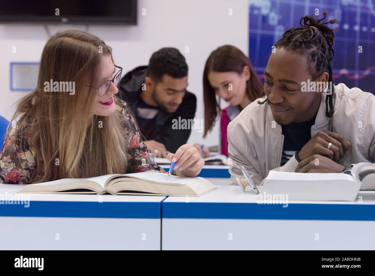 University mixed race Students, african, american and european during ...