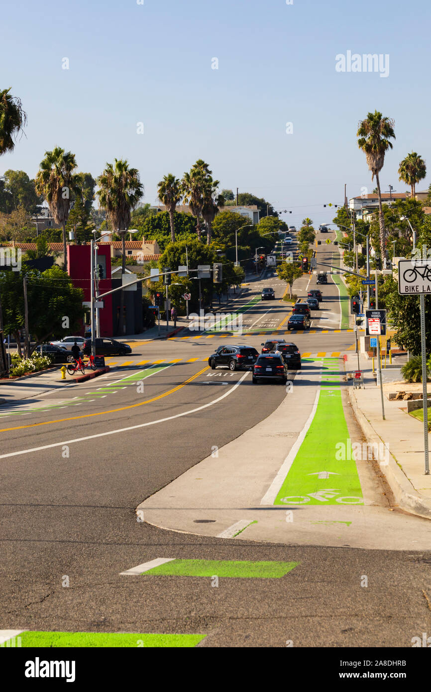 Ocean Park Boulevard heading to the beach. Santa Monica, Los Angeles ...