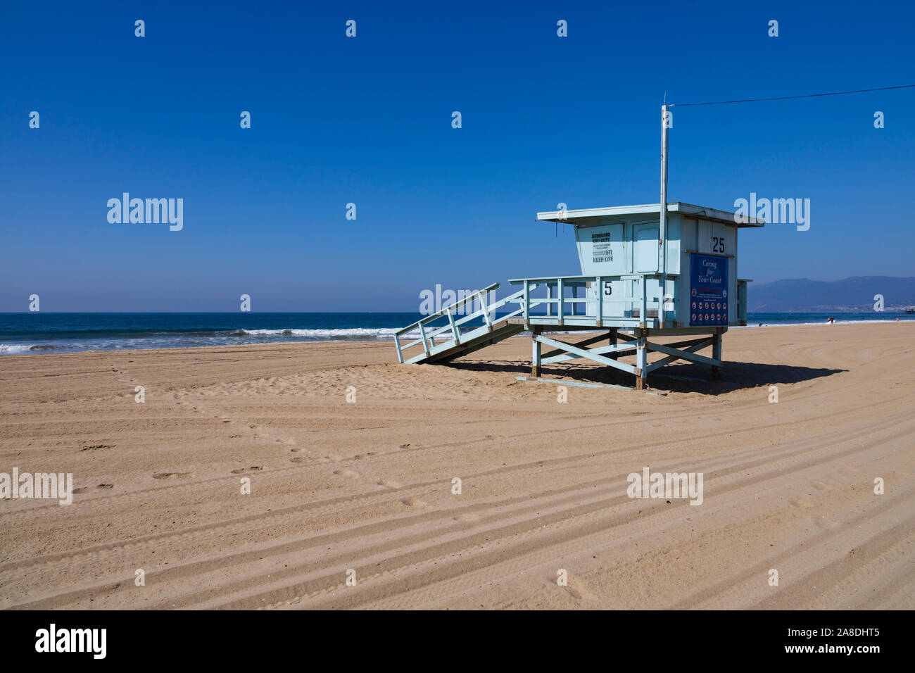 Lifeguard tower, Santa Monica, Los Angeles County, California, United ...