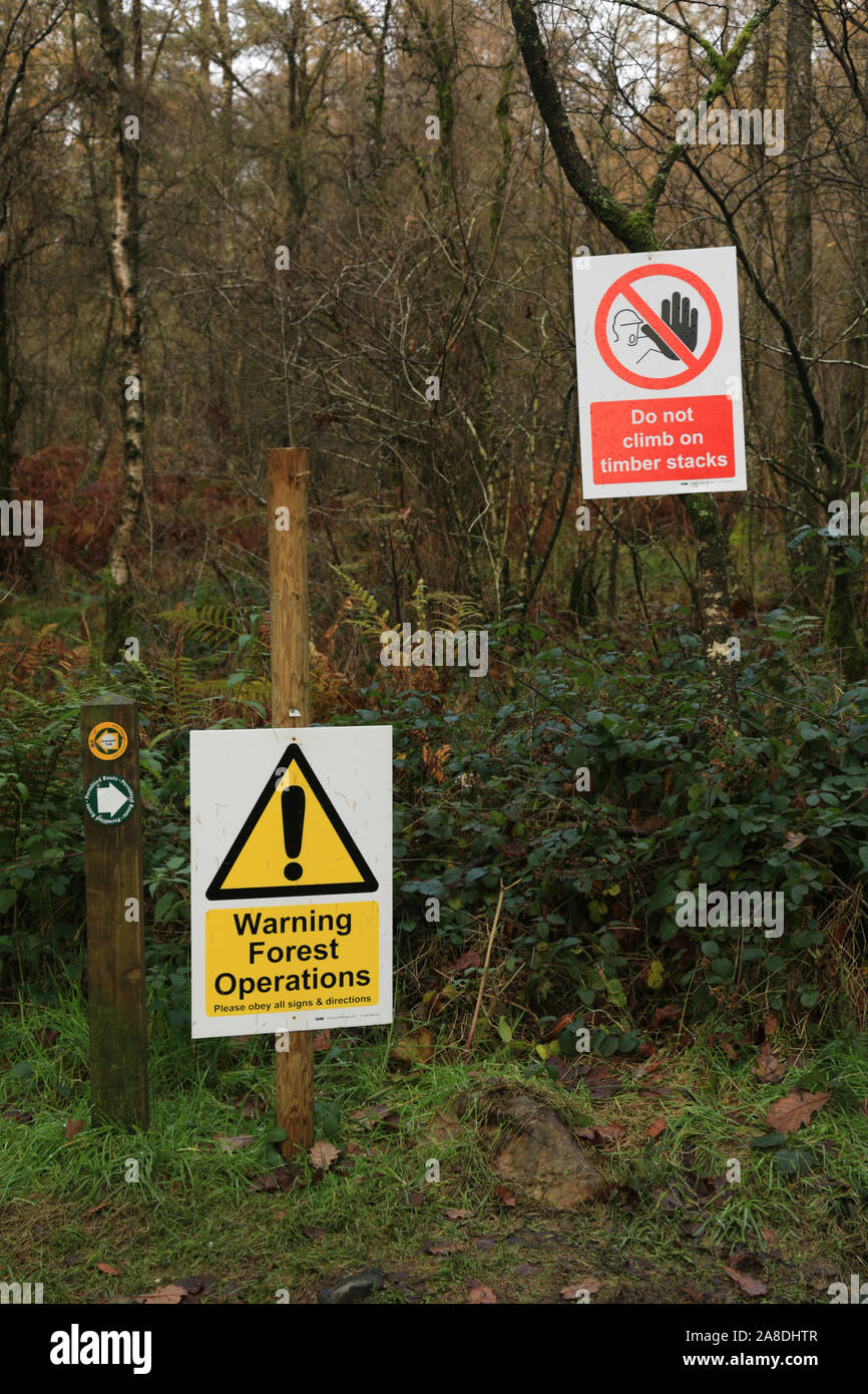 Forest operations warning signs forestry hi-res stock photography and ...