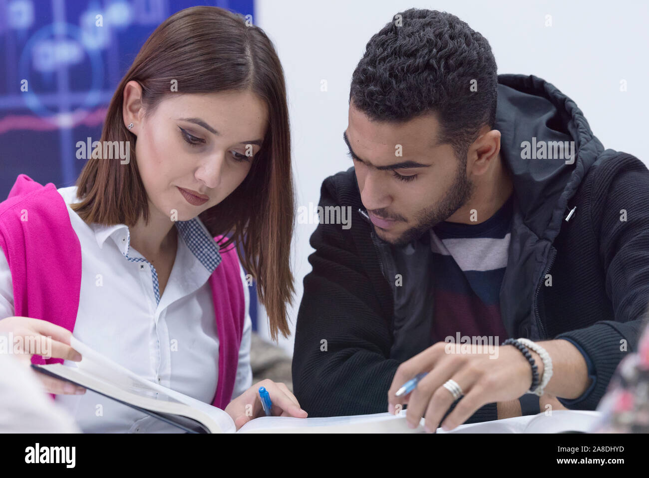 University mixed race Students, african, american and european during ...