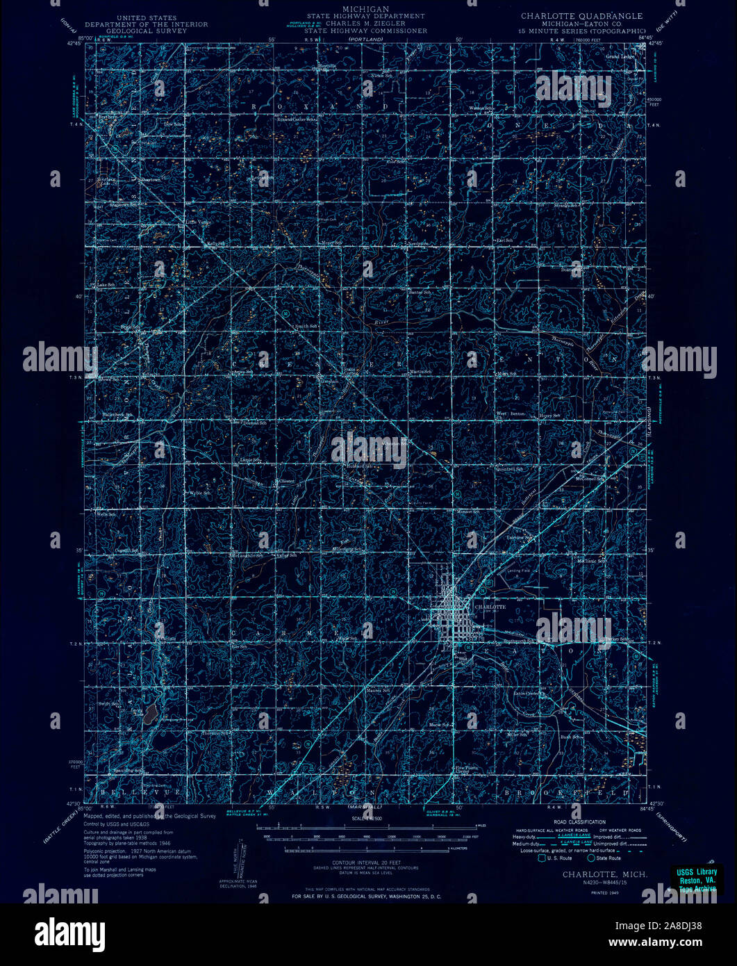 Charlotte michigan map hi-res stock photography and images - Alamy