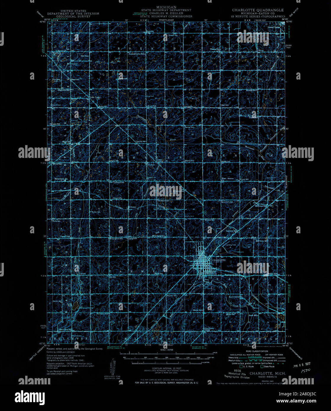 Charlotte michigan map hi-res stock photography and images - Alamy