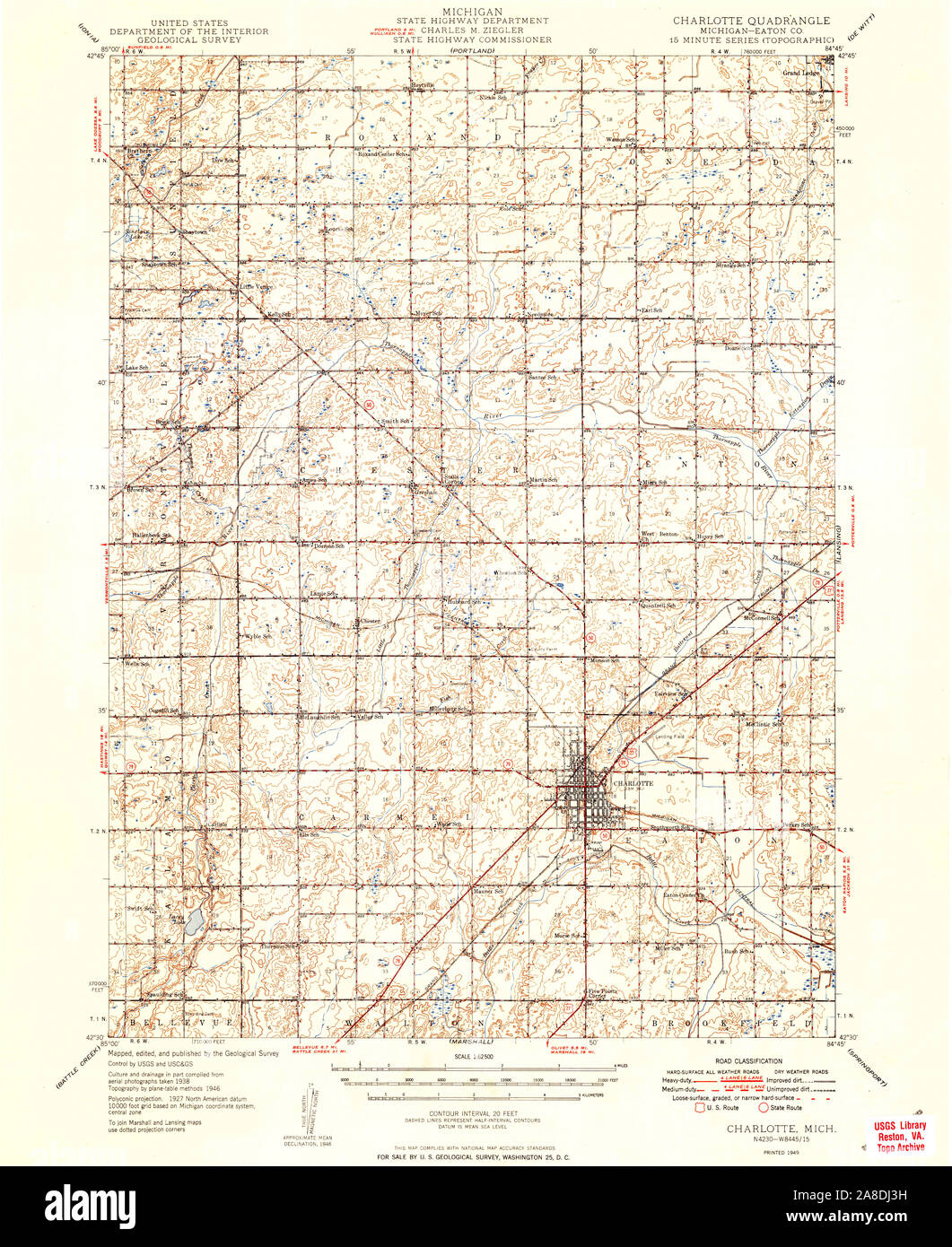 Charlotte michigan map hi-res stock photography and images - Alamy