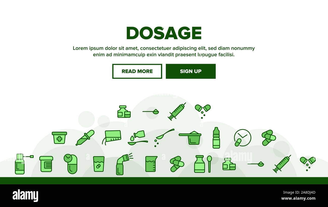 Dosage, Dosing Drugs Vector Linear Icons Set Stock Vector Image & Art ...