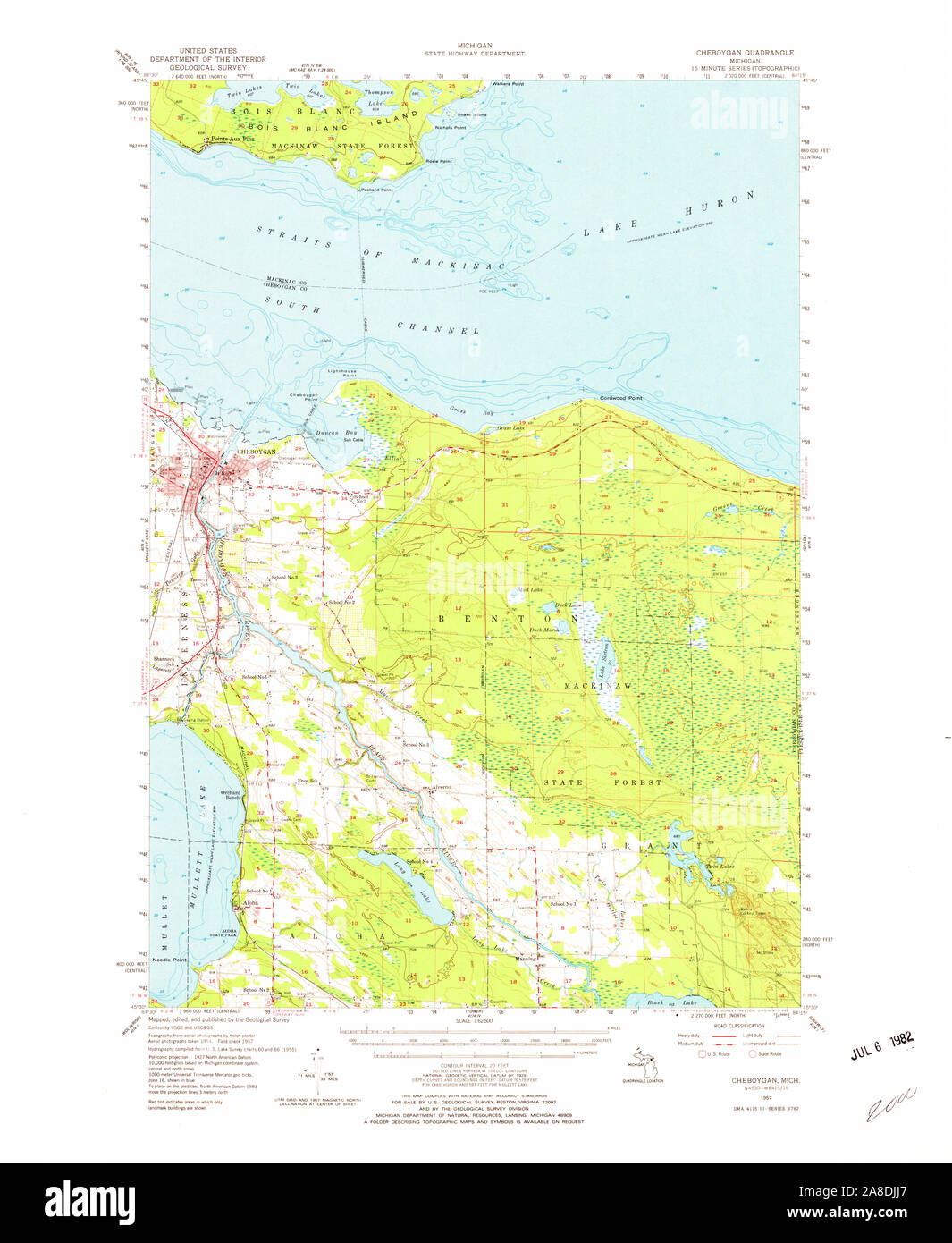 Cheboygan map hi-res stock photography and images - Alamy