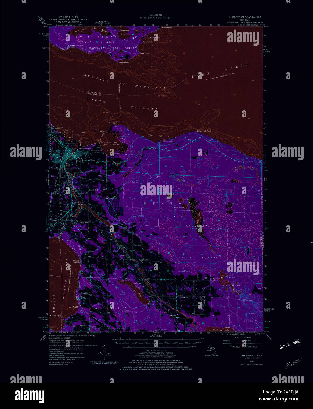 Map of cheboygan hi-res stock photography and images - Alamy