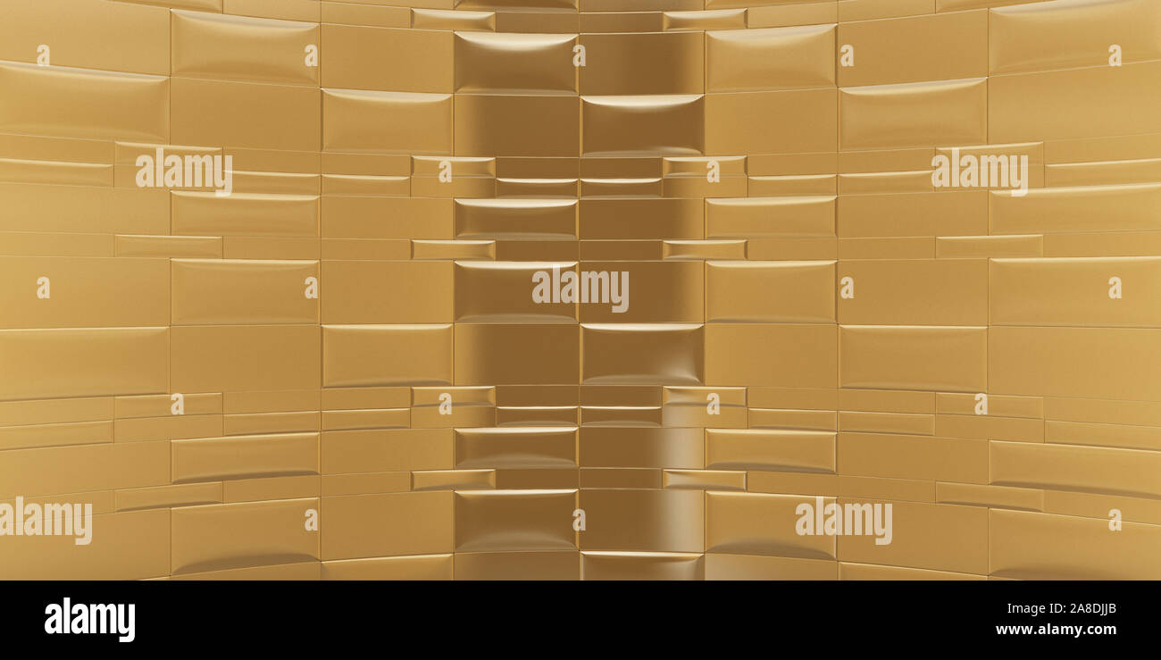 Gold 3d rendering wall hi-res stock photography and images - Alamy