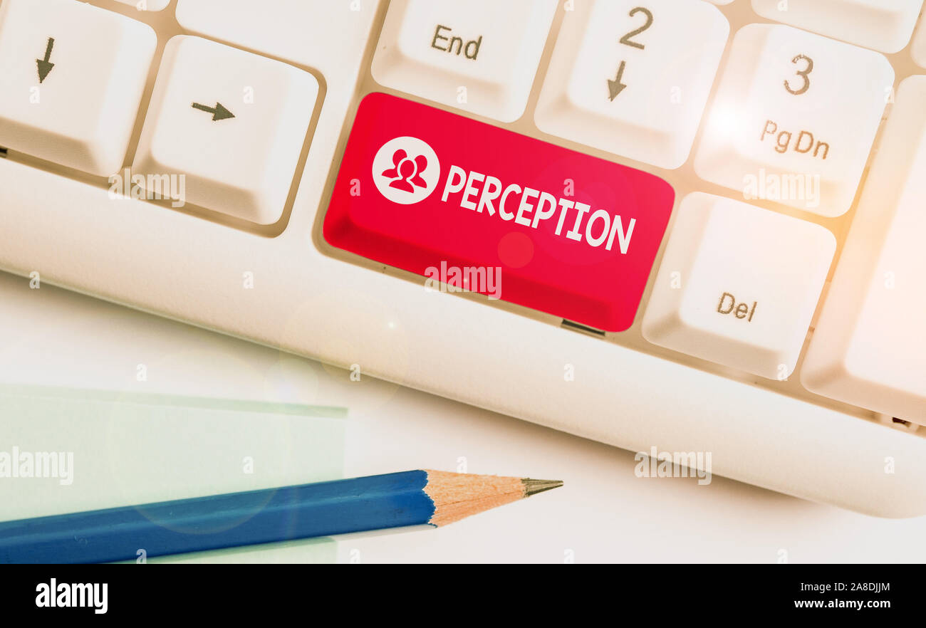 Writing note showing Perception. Business concept for individuals ...