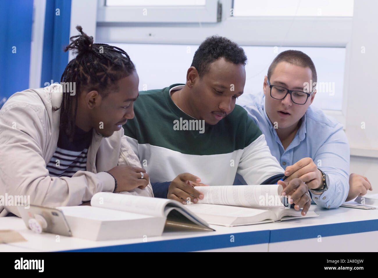 University mixed race Students, african, american and european during ...