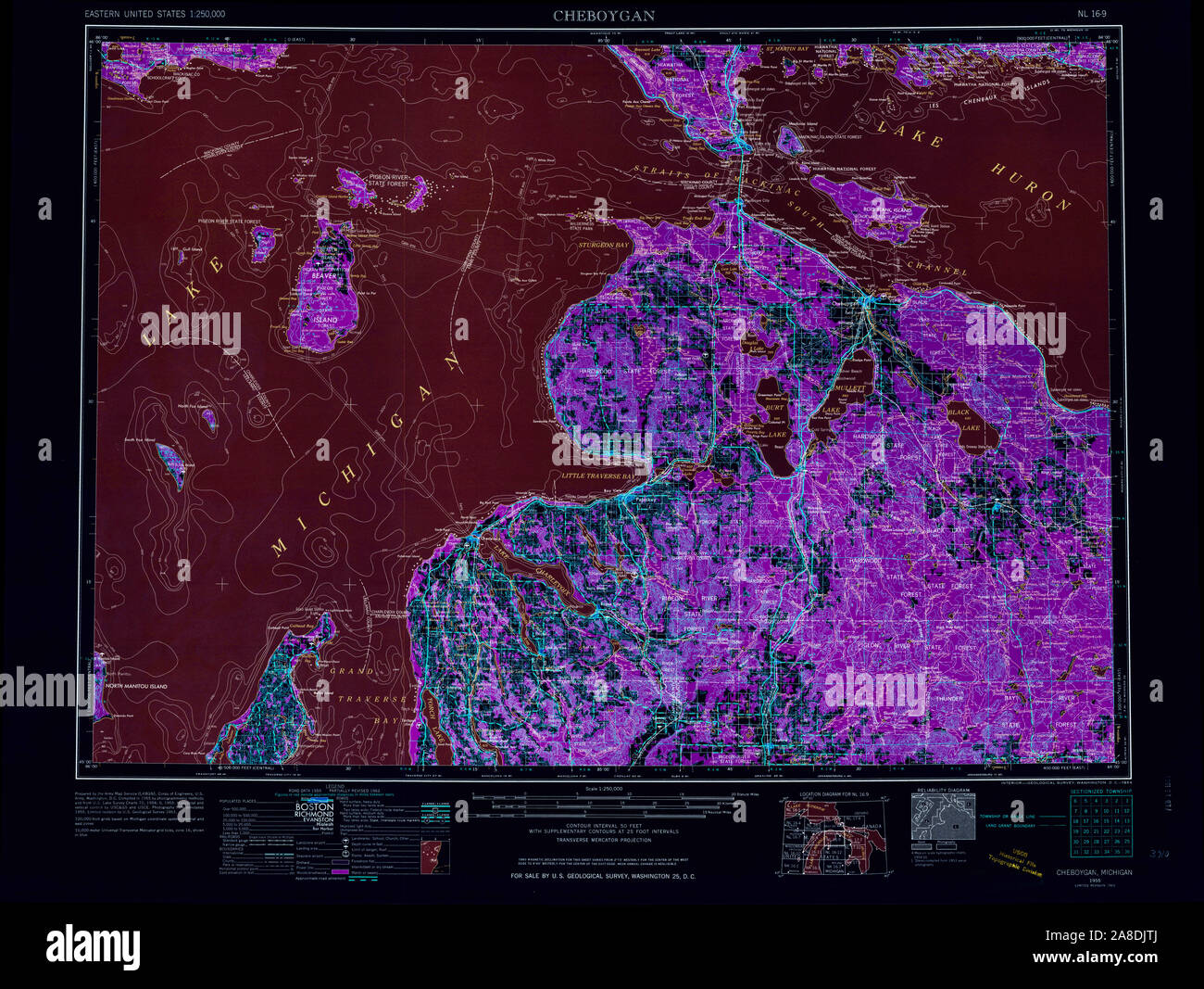 Map of cheboygan hi-res stock photography and images - Alamy