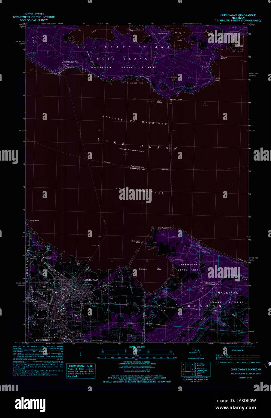 Map of cheboygan hi-res stock photography and images - Alamy