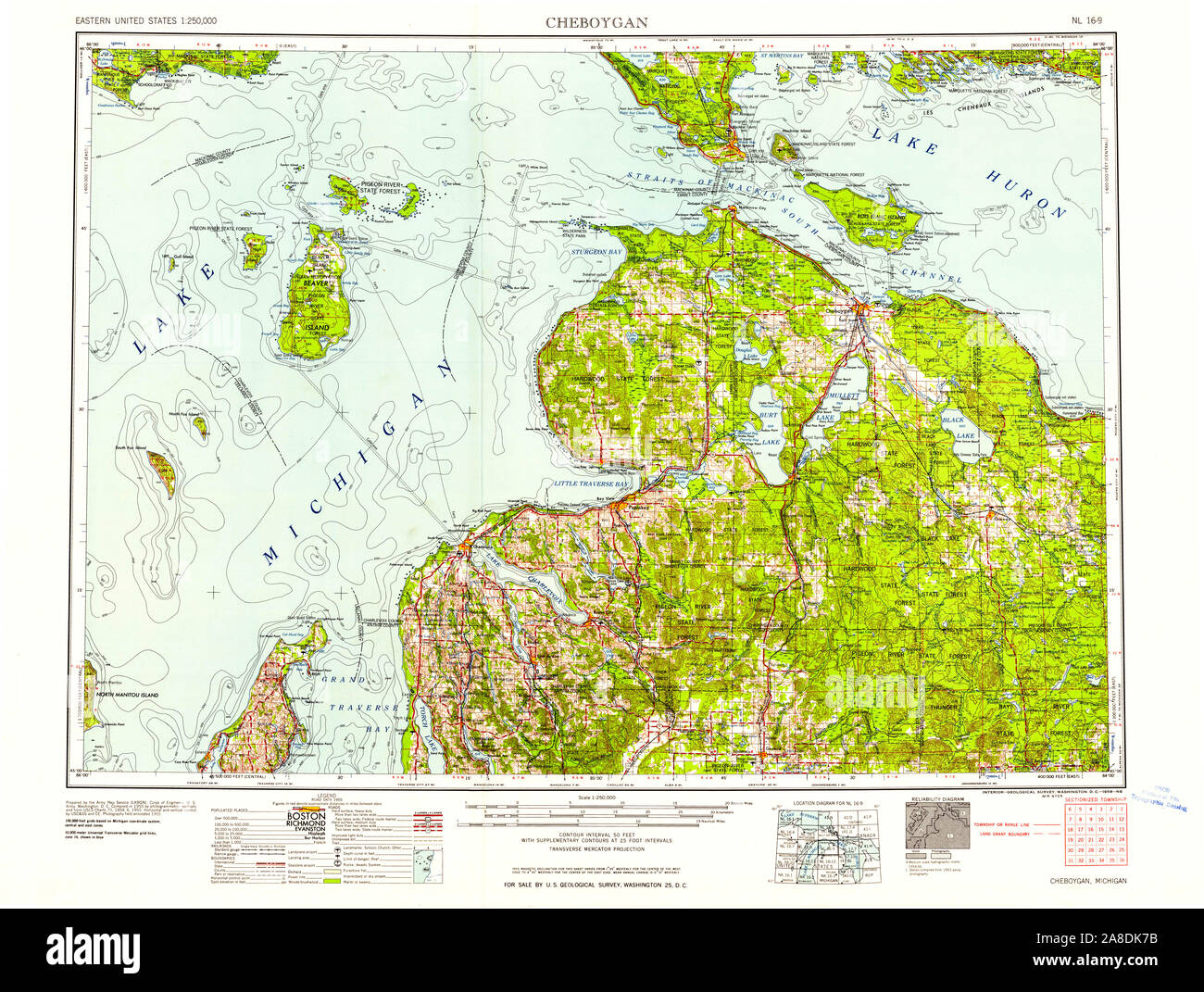 Map of cheboygan hi-res stock photography and images - Alamy
