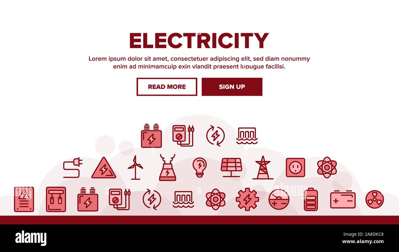 Collection Electricity Industry Icons Set Vector Stock Vector Image ...
