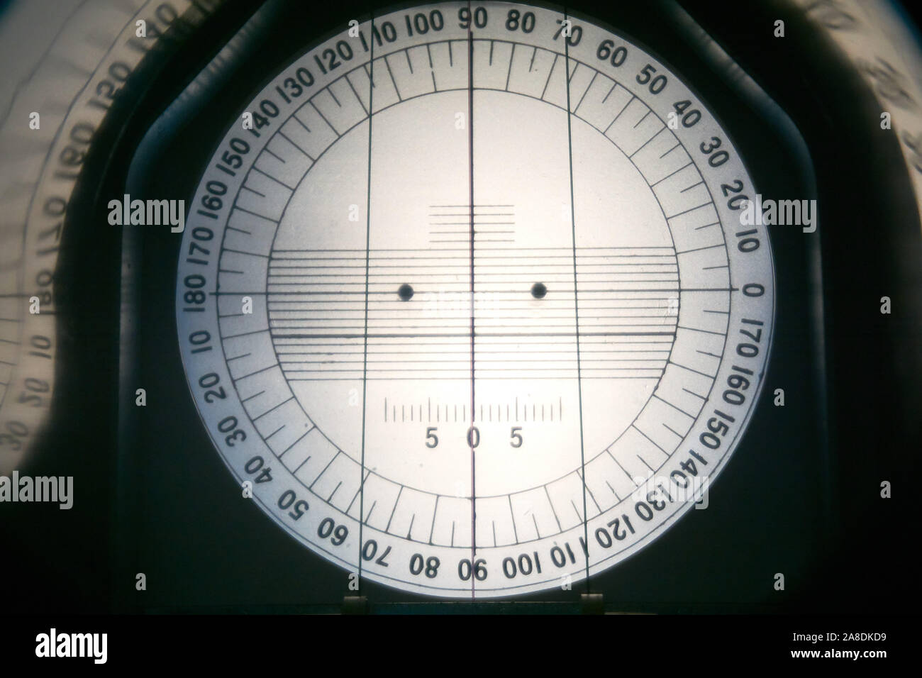 a view of lens meter in ophthalmology labor Stock Photo - Alamy