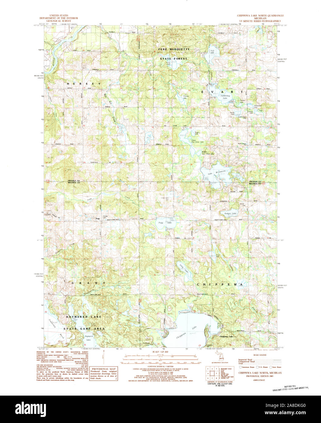 Chippewa michigan map hi-res stock photography and images - Alamy
