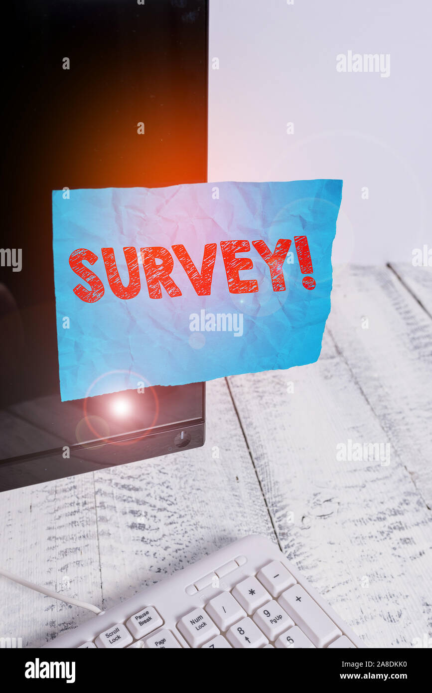 Handwriting text Survey. Conceptual photo research method used for ...