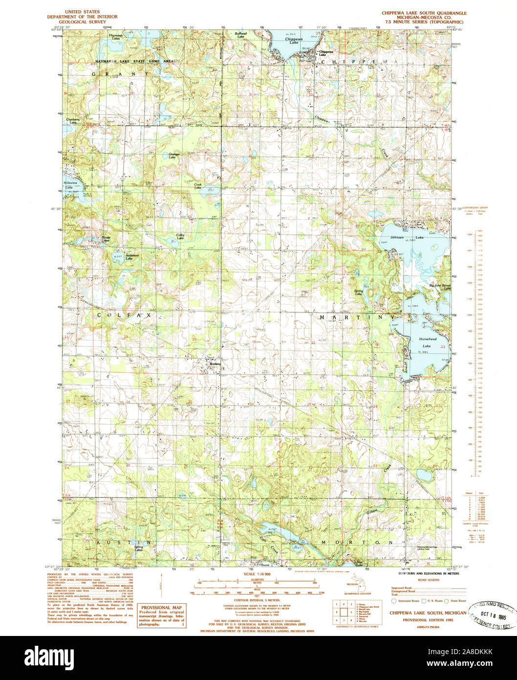 Chippewa michigan map hi-res stock photography and images - Alamy