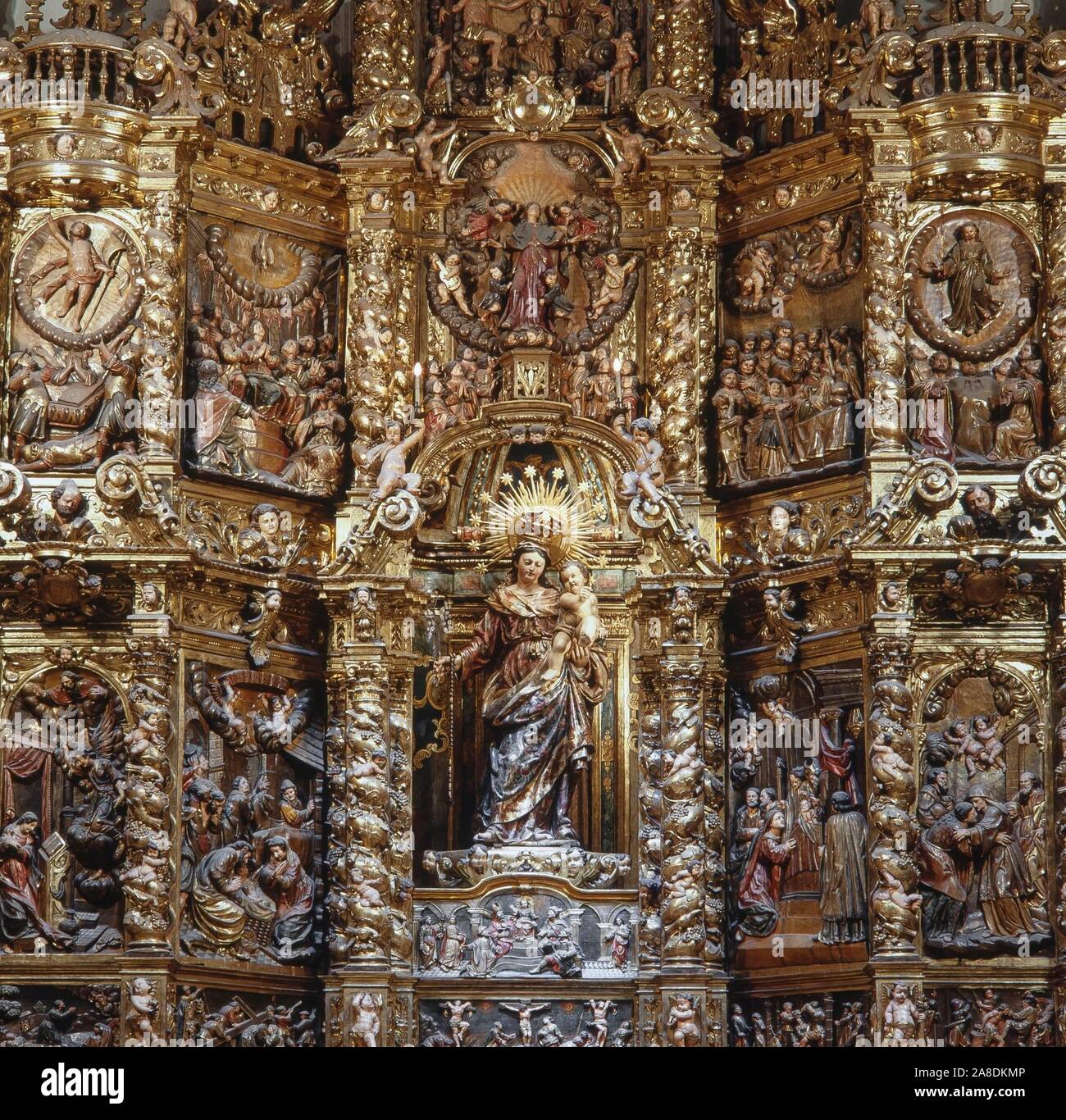 Altarpiece of Roser, Basilica of Santa Maria of Mataró, 17th century ...