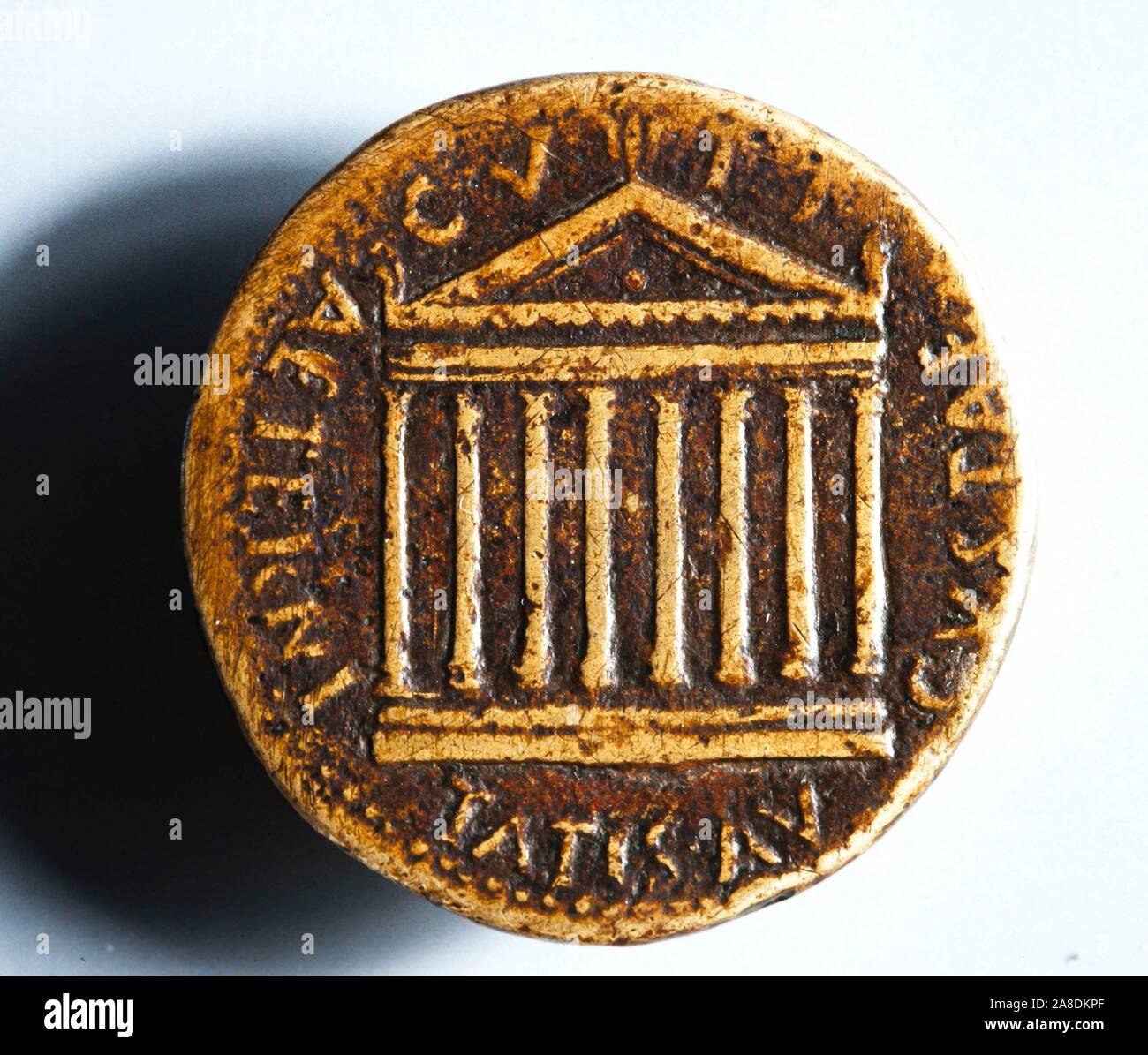 Roman coin, Dupondius of Tiberius, 1st century. Museum: MUSEU NACIONAL ...