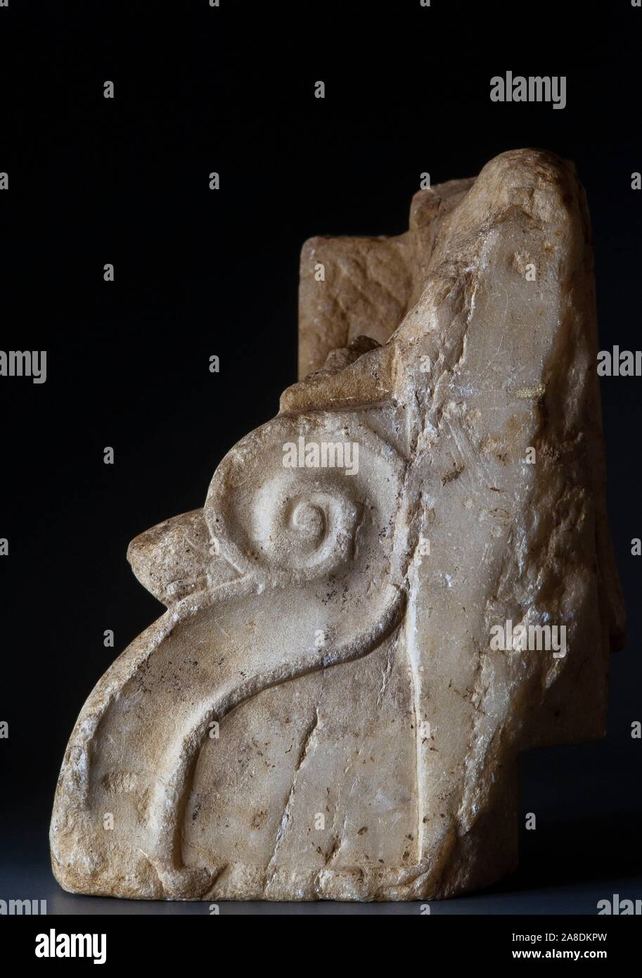 Roman table fragment, marble, 2nd century, from the archeological site ...