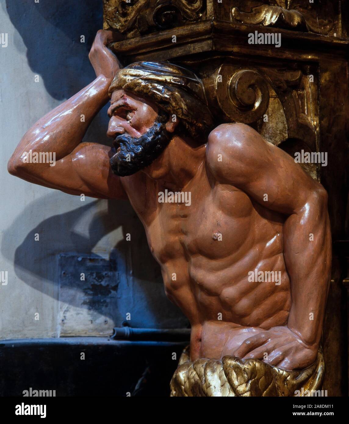 Detail, Altarpiece of Roser, Basilica of Santa Maria of Mataró, 17th ...