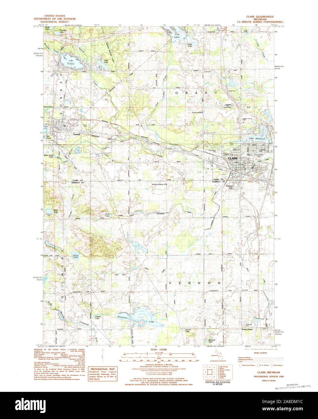 Map of clare michigan hi-res stock photography and images - Alamy