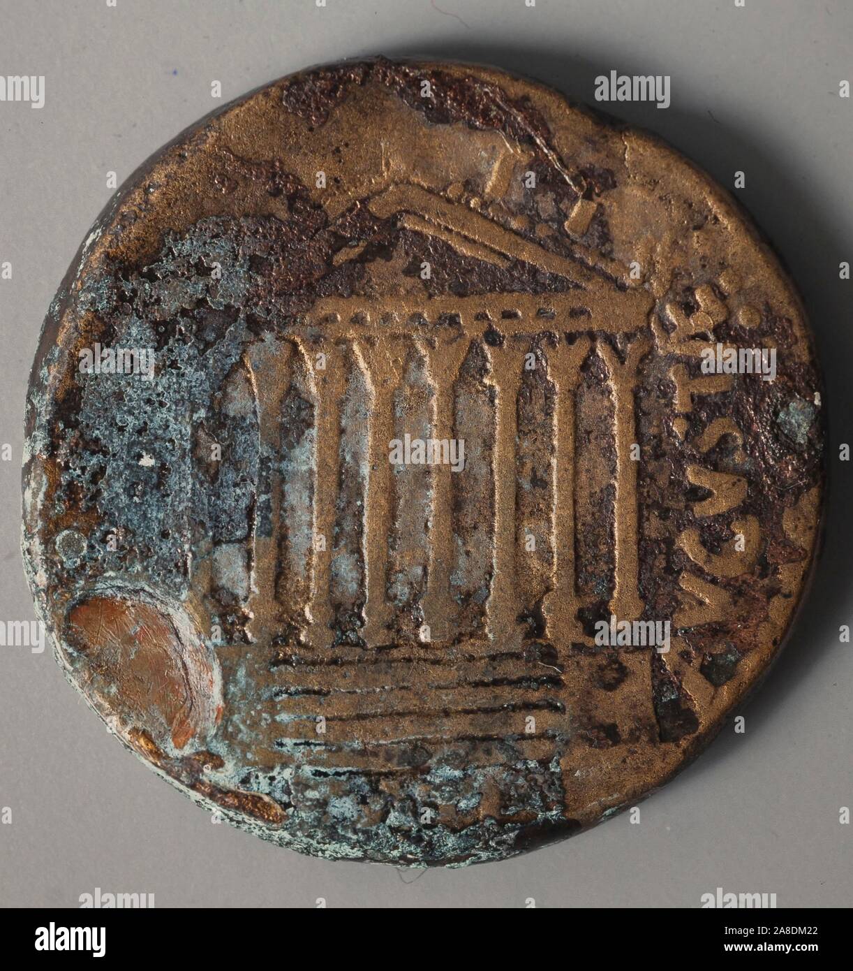 Roman coin, 1st century. Museum: MUSEO DE MATARÓ Stock Photo - Alamy