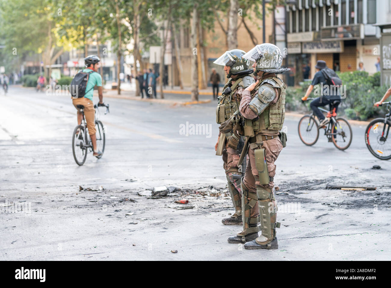 "Santiago de Chile Chile 6 November 2019 Clashes between police and ...