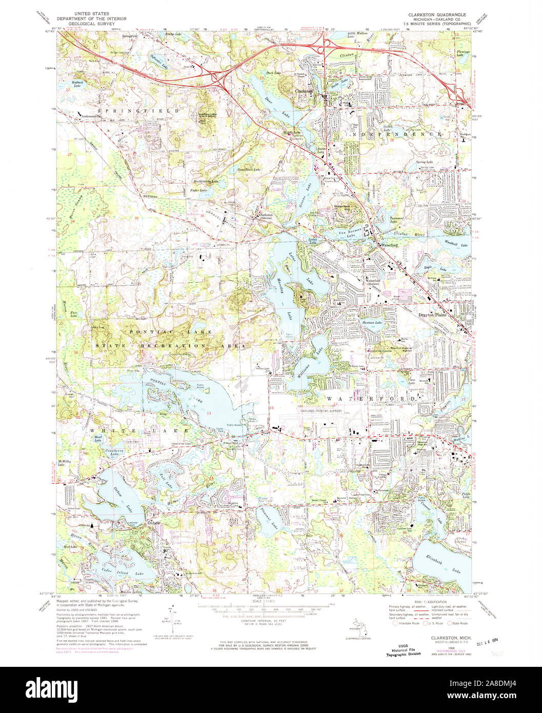Clarkston map hi-res stock photography and images - Alamy