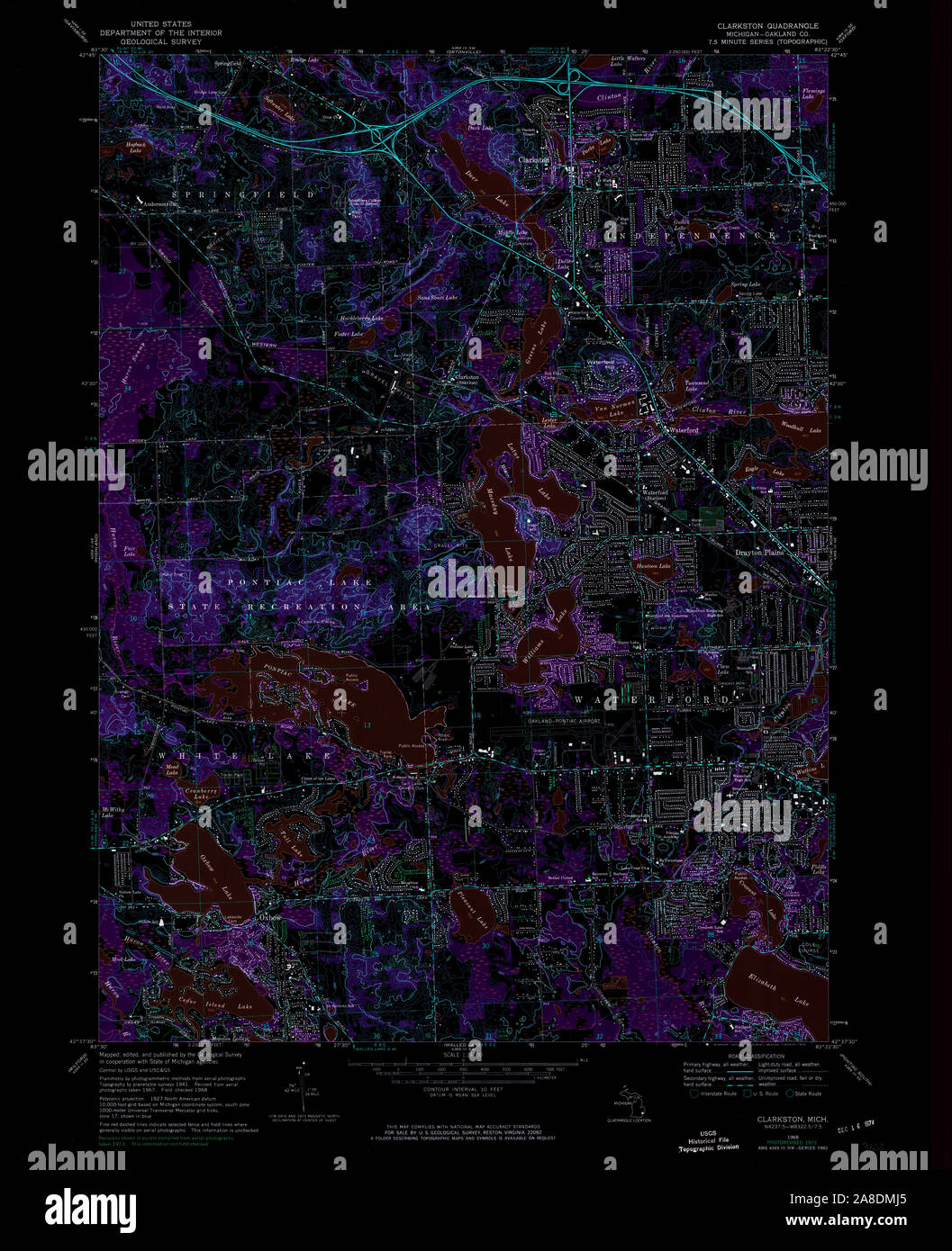 Clarkston map hi-res stock photography and images - Alamy