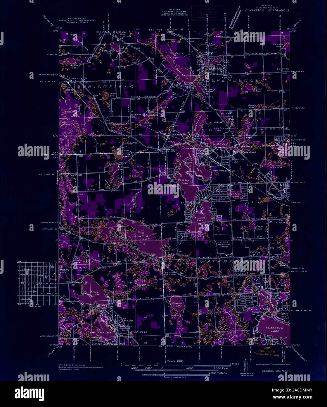 Clarkston map hi-res stock photography and images - Alamy