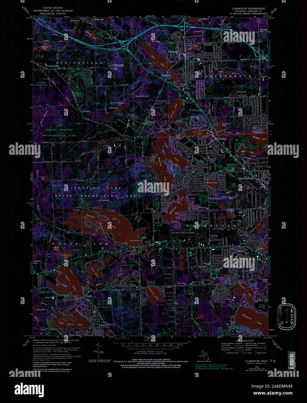 Clarkston map hi-res stock photography and images - Alamy