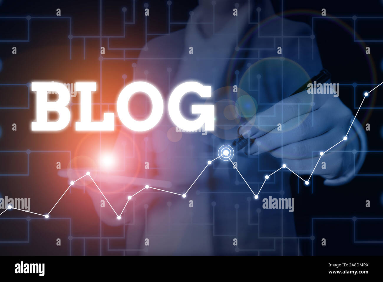 Conceptual hand writing showing Blogquestion. Concept meaning regularly updated website web page ...