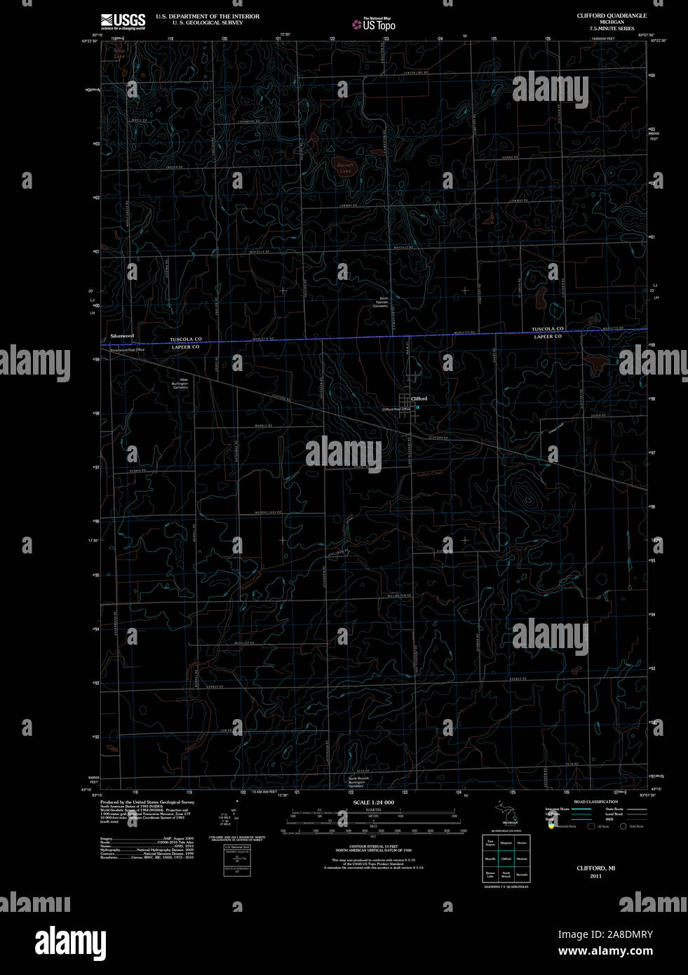 Map of clifford hi-res stock photography and images - Alamy