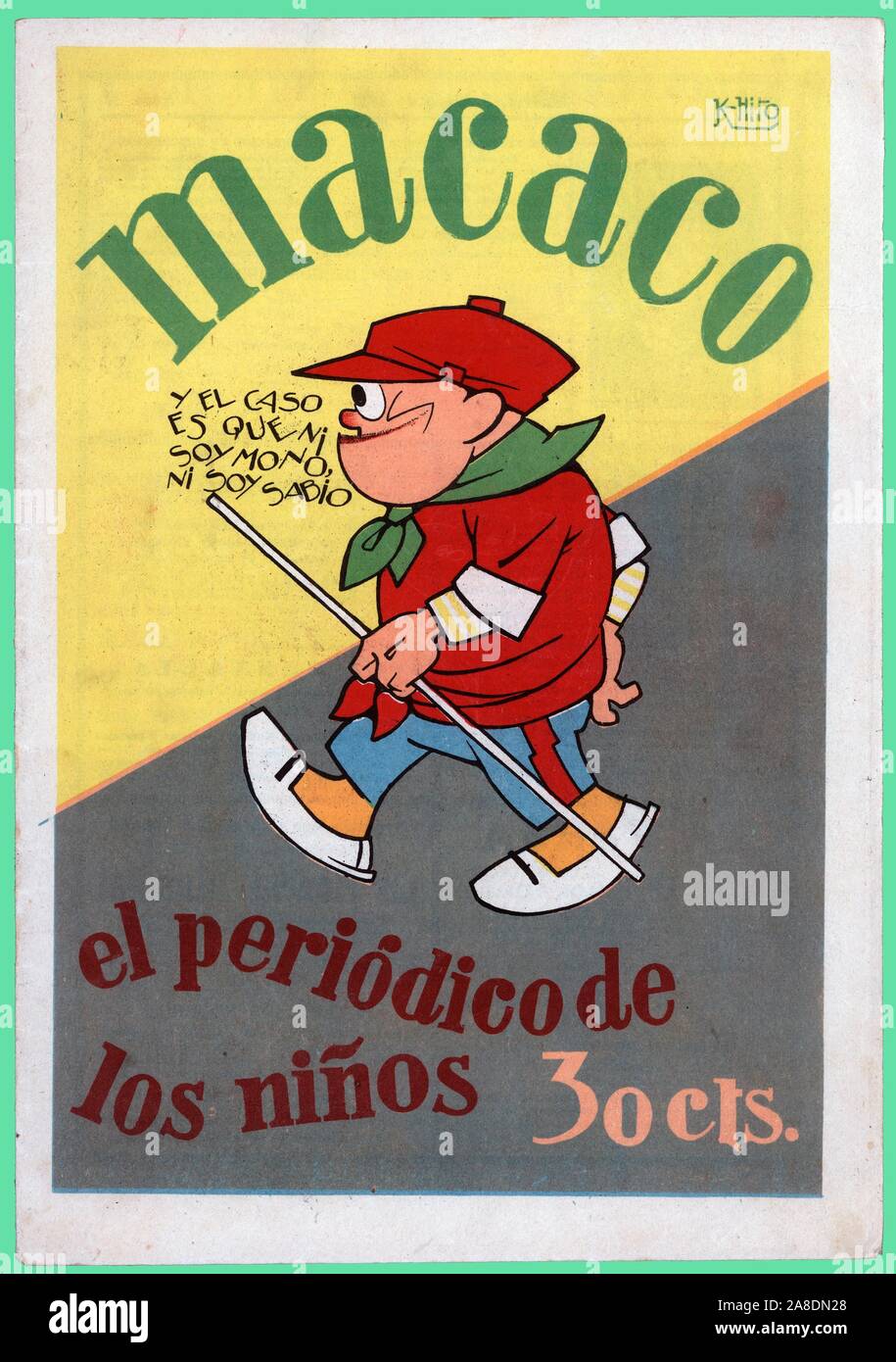 Portada de la revista infantil Macaco, editada en Madrid, mayo de 1928 ...