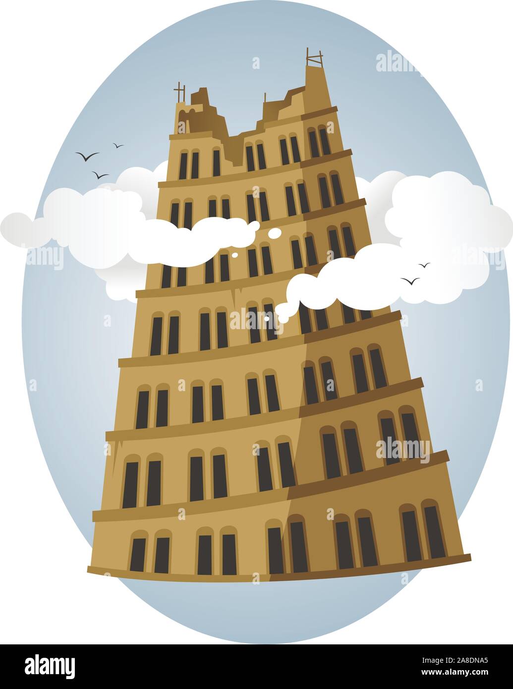 Babel tower bibbe story illustration Stock Vector Image & Art - Alamy