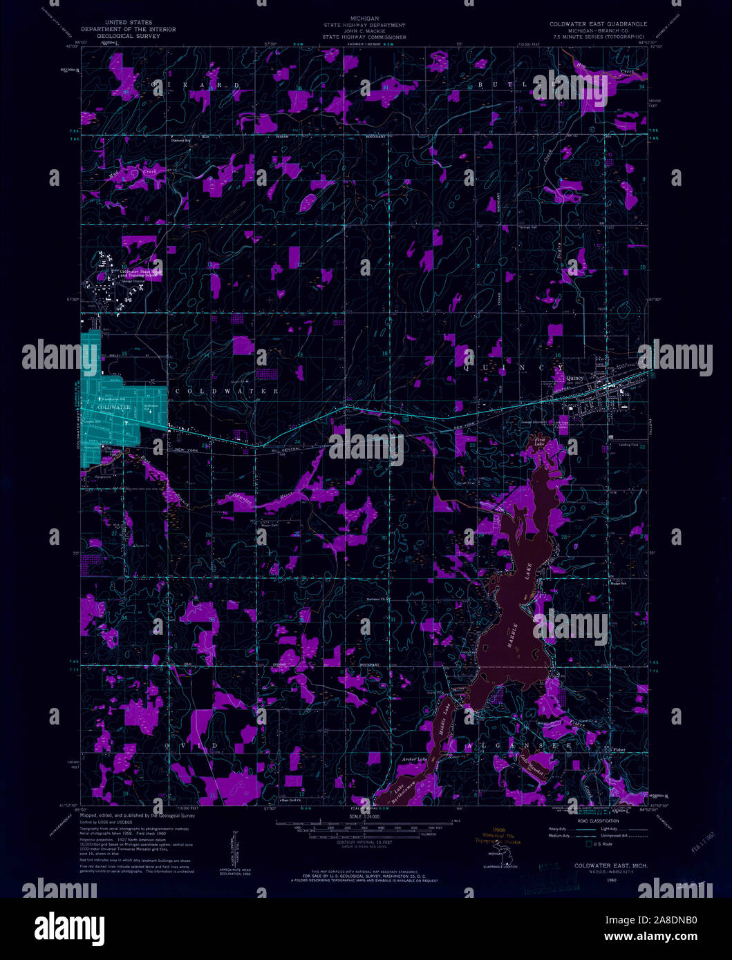 Coldwater michigan map hi-res stock photography and images - Alamy