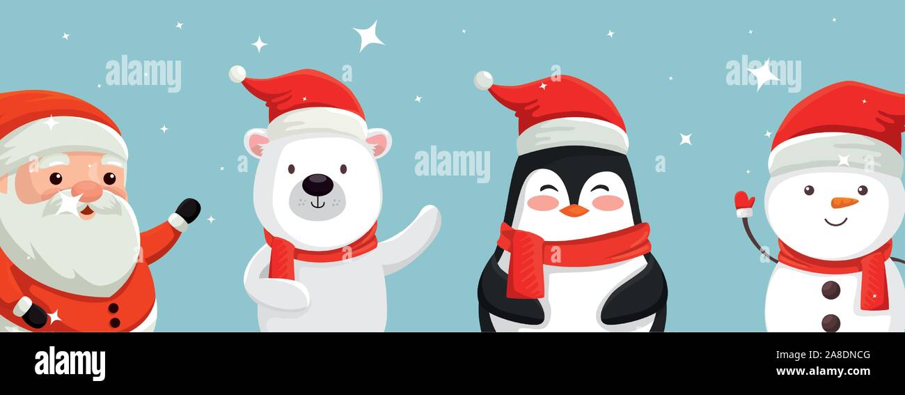 set of characters of merry christmas Stock Vector Image & Art - Alamy
