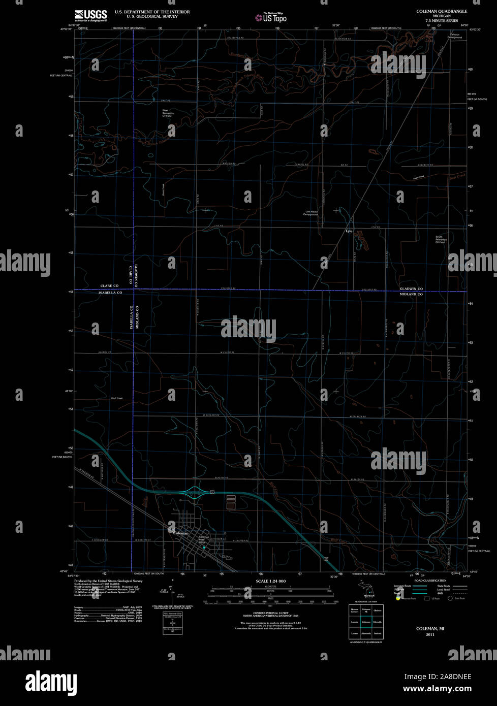 Coleman map hi-res stock photography and images - Alamy