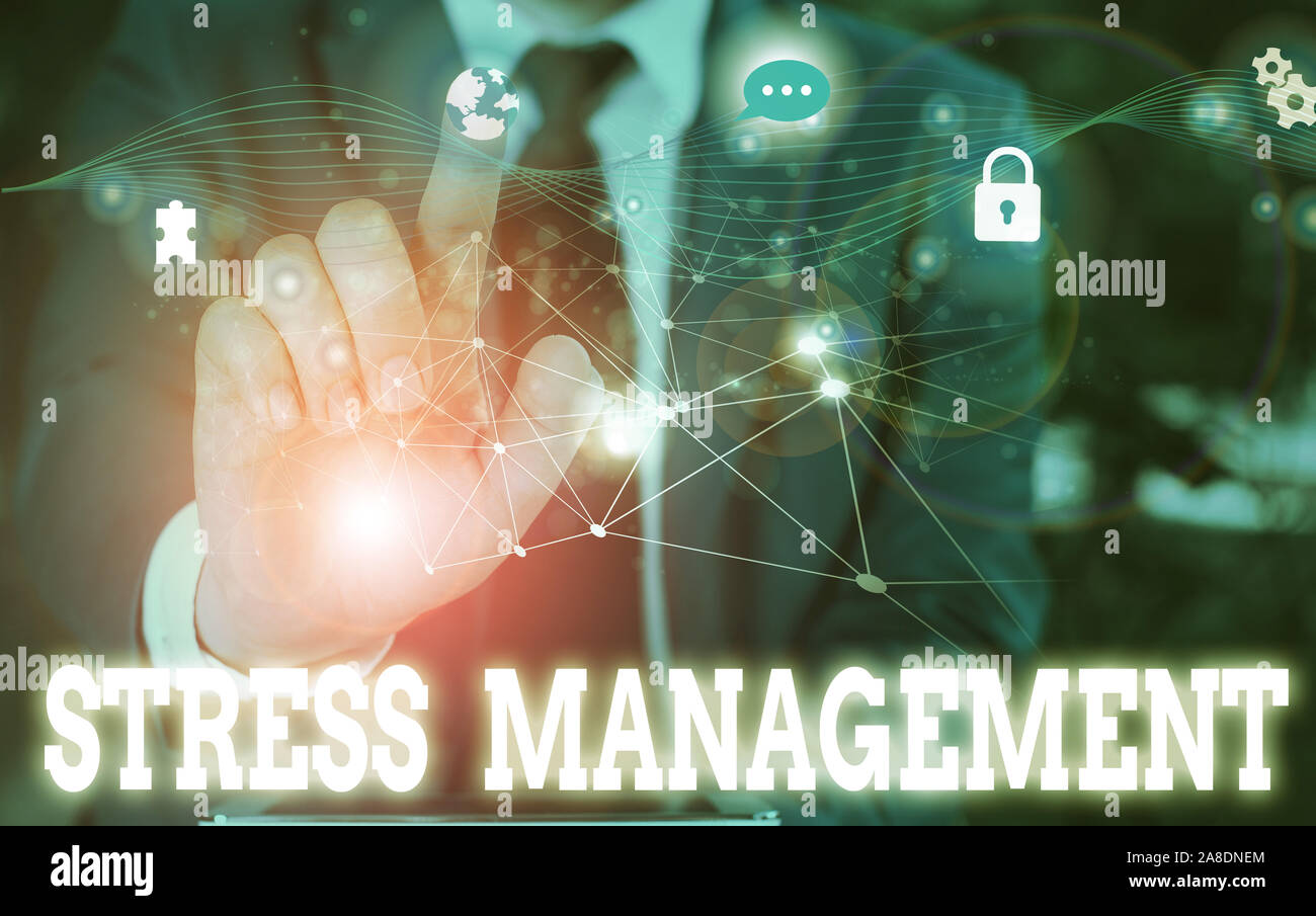 Writing note showing Stress Management. Business concept for method of ...