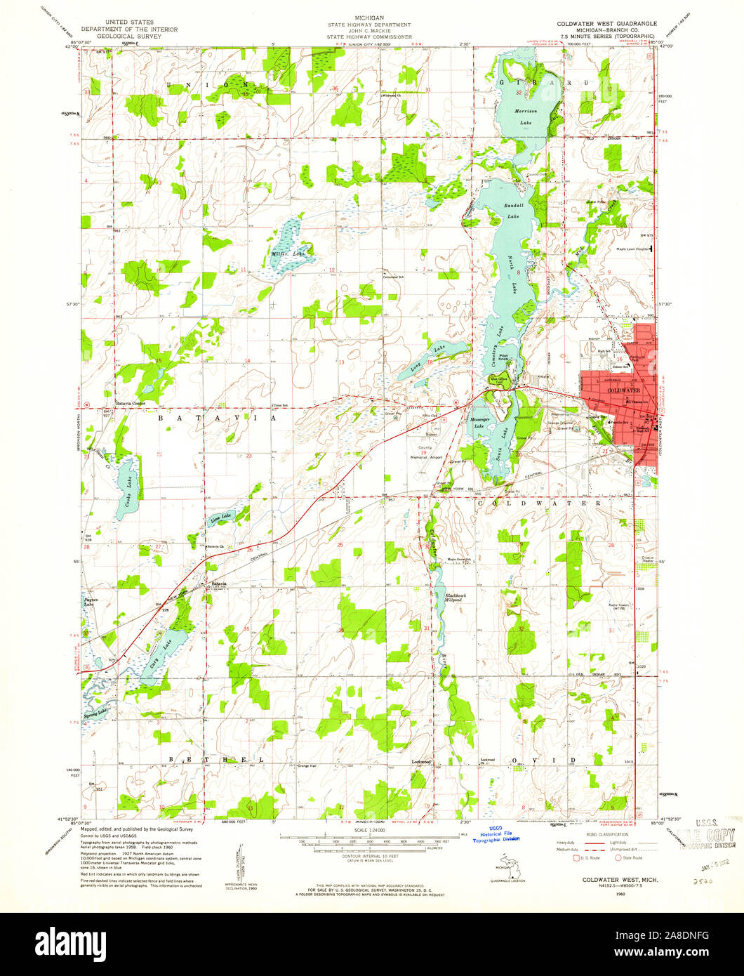 Coldwater michigan map hi-res stock photography and images - Alamy